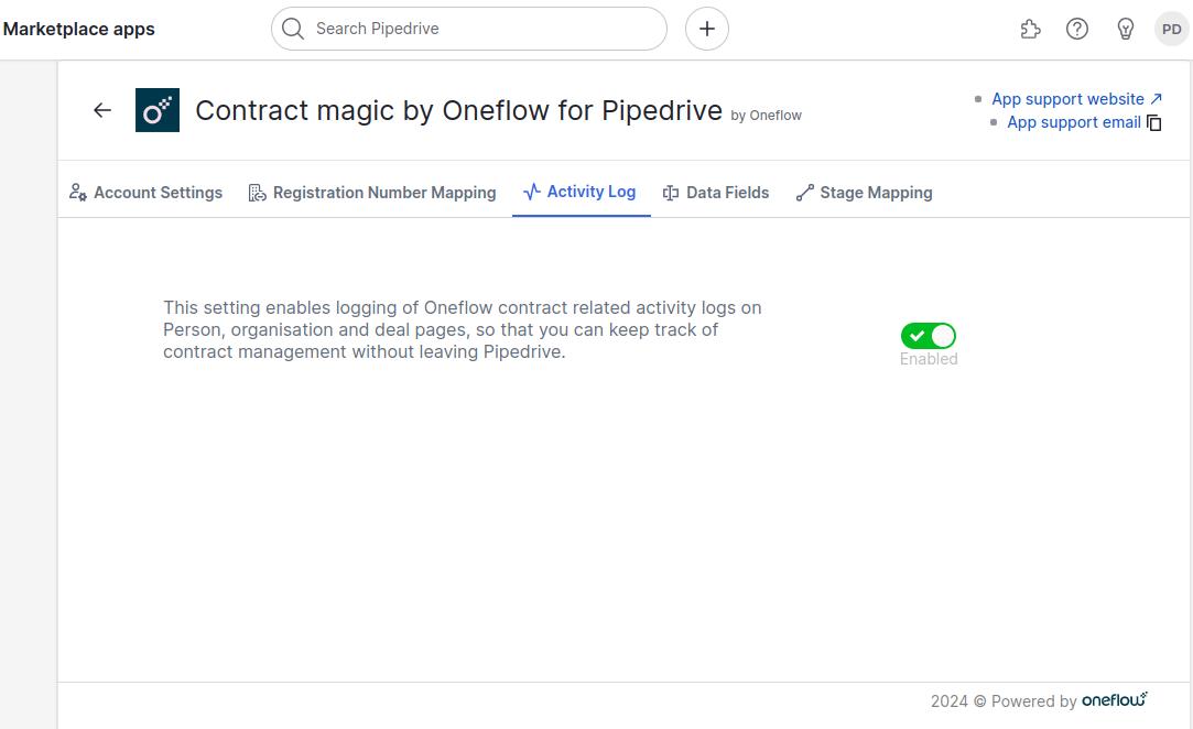 Activity log (Pipedrive) – Oneflow Help Center
