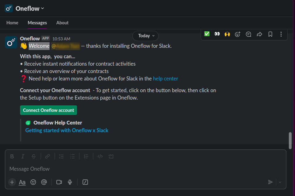 Getting started with Oneflow x Slack – Oneflow Help Center