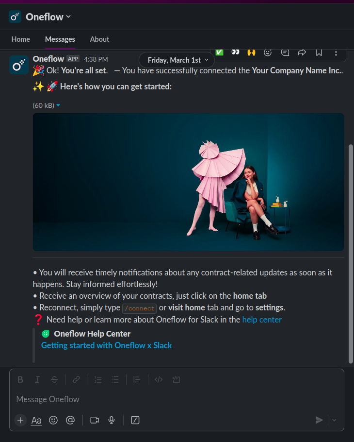 Getting started with Oneflow x Slack – Oneflow Help Center