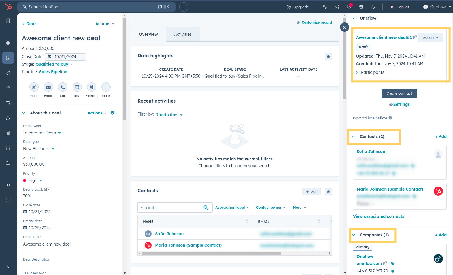 Getting started with HubSpot – Oneflow Help Center